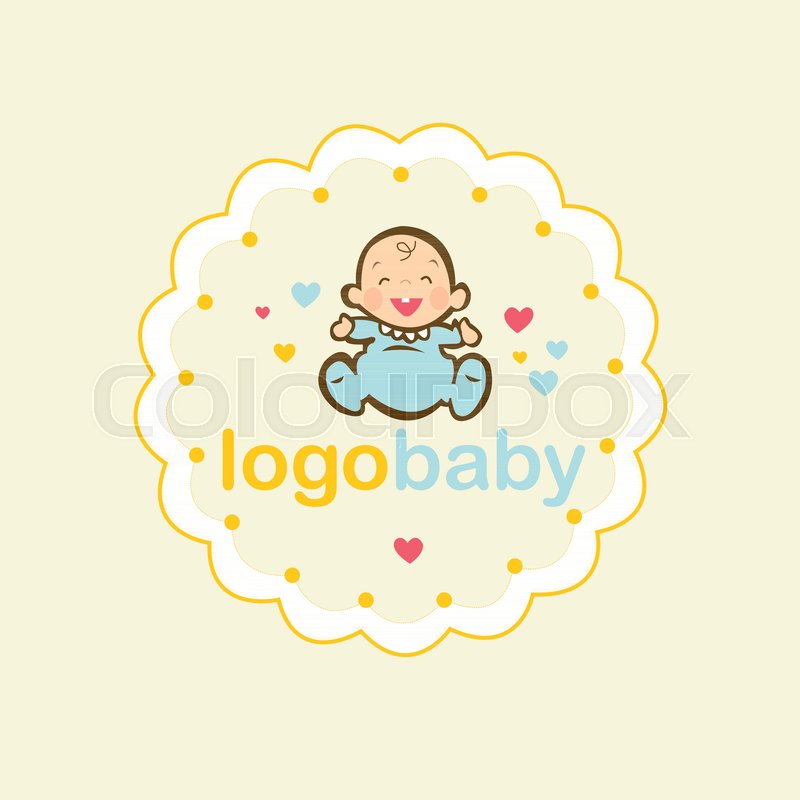 Vector modern baby logotype. baby ... | Stock vector | Colourbox