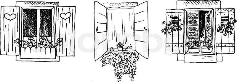 Decorative window.Hand drawing ... | Stock vector | Colourbox