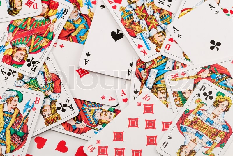Scattered deck of playing cards | Stock image | Colourbox