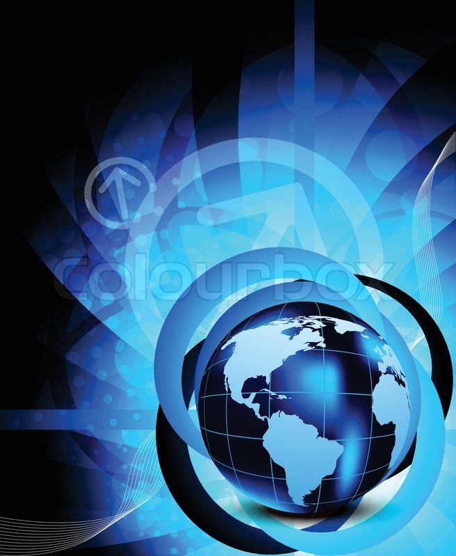 Abstract tech background with earth | Stock vector | Colourbox