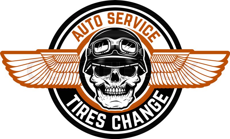 Auto service. Tires change. Emblem ... | Stock vector | Colourbox