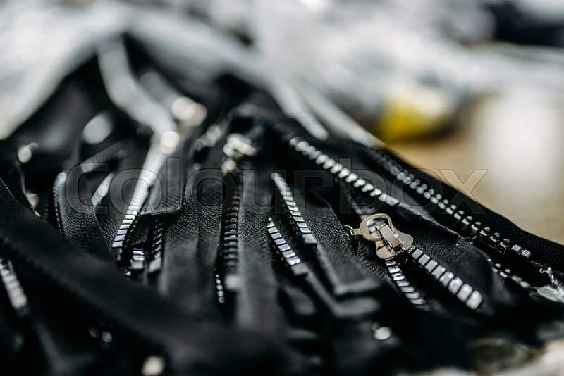 Zippers for clothes closeup, nobody, ... | Stock image | Colourbox