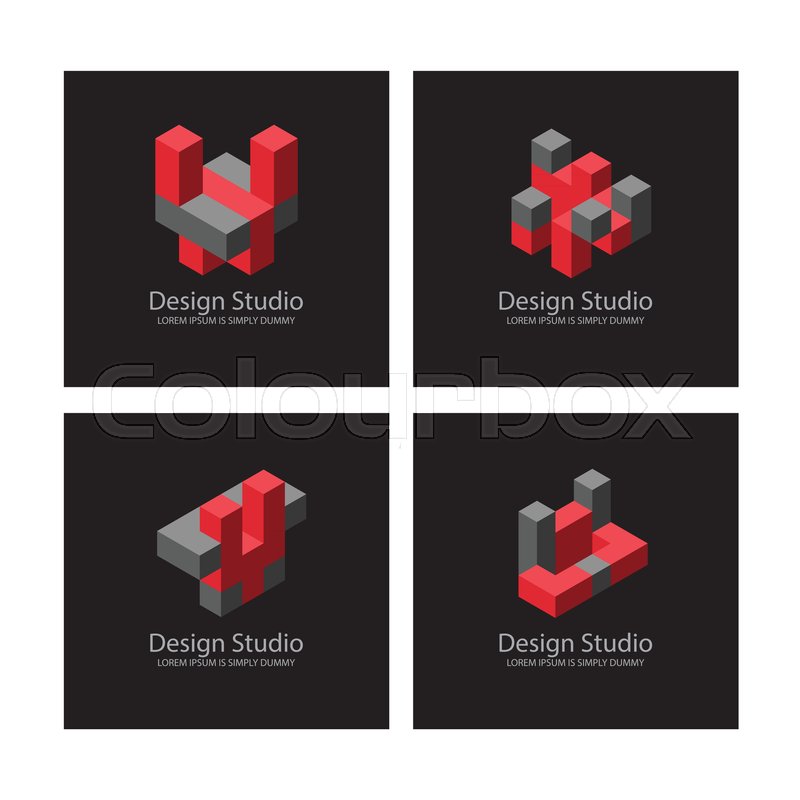 Abstract isometric logotype ... | Stock vector | Colourbox