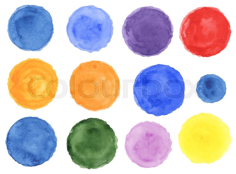 Set of pastel watercolor circles. ... | Stock image | Colourbox