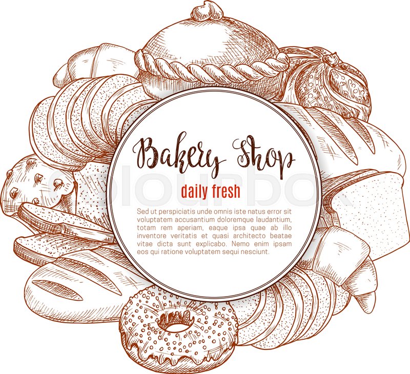 Bread and patisserie desserts vector ... | Stock vector | Colourbox