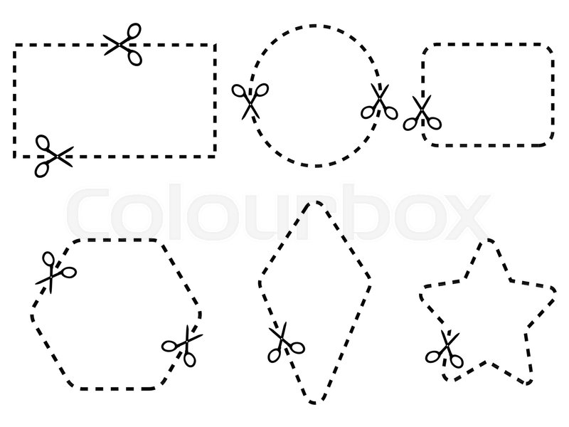 Isolated coupon border set,vector from ... | Stock vector | Colourbox