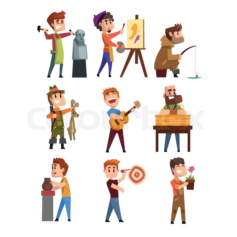 People hobby set. Creative and ... | Stock vector | Colourbox