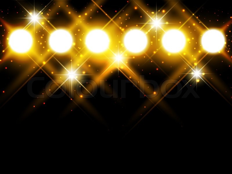 Spotlights with stars over dark ... | Stock image | Colourbox