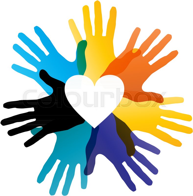 Color hands and heart | Stock vector | Colourbox