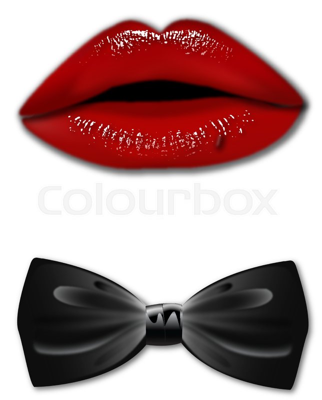 Lips and bow tie | Stock vector | Colourbox