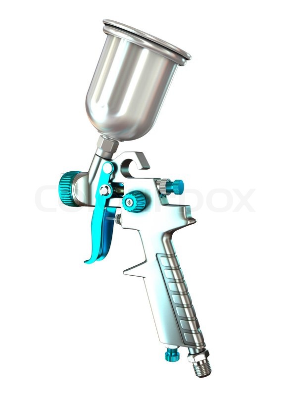 3D Illustration Spray Gun on White ... | Stock image | Colourbox