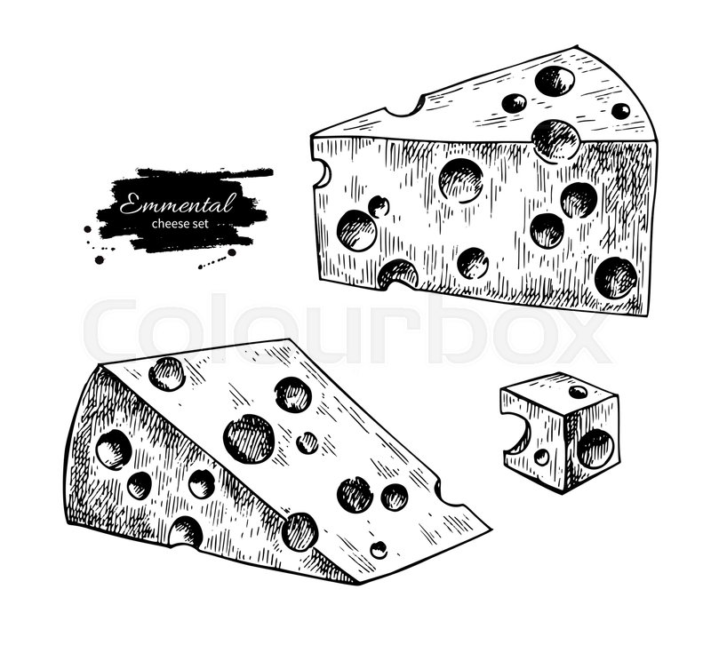 Swiss Cheese Slice Drawing