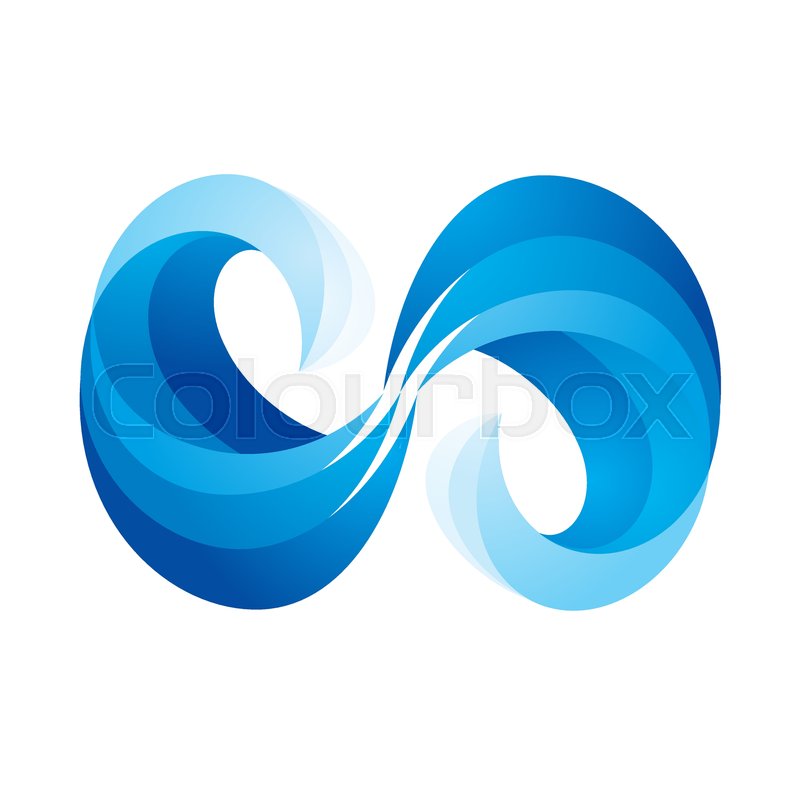 Wave icon on white background, vector ... | Stock vector | Colourbox