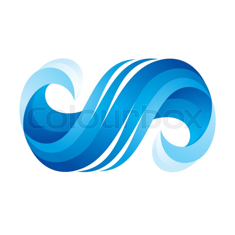 Wave icon on white background, vector ... | Stock vector | Colourbox