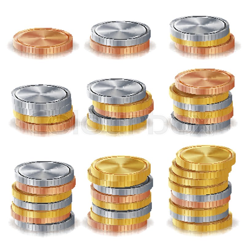 Silver Coins Stacks
