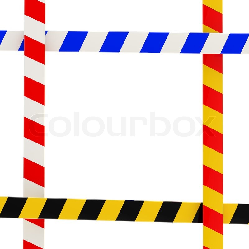 Vier Arten von Absperrband bilden einen ... | Stock Bild | Colourbox