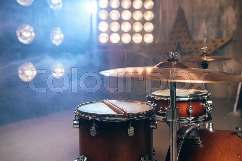 Drum kit, percussion instrument on the ... | Stock image | Colourbox