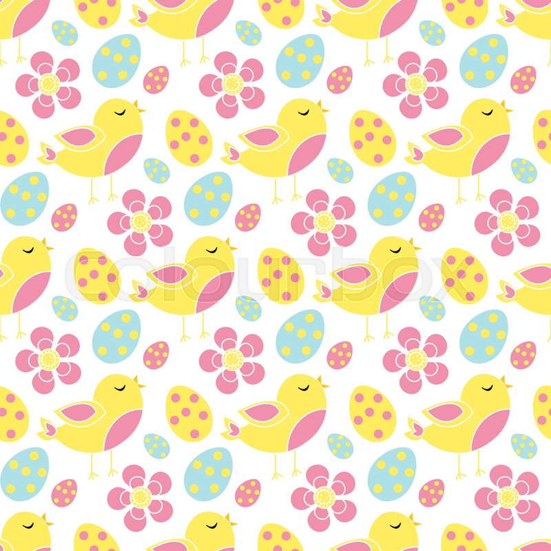 Cute easter seamless pattern. Spring ... | Stock vector | Colourbox