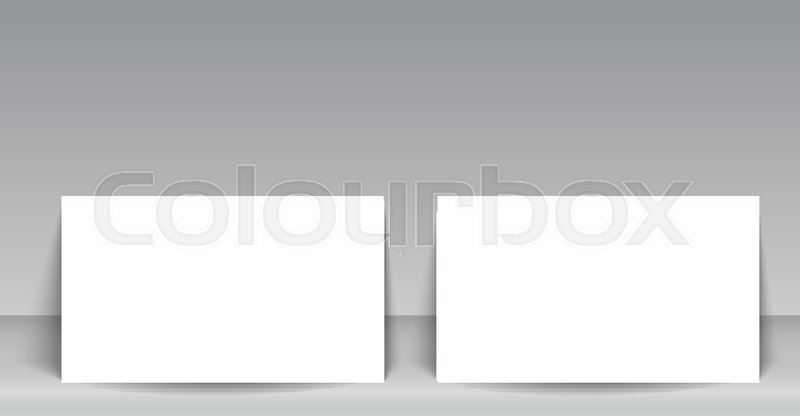 Two business card with shadow mockup ... | Stock vector | Colourbox
