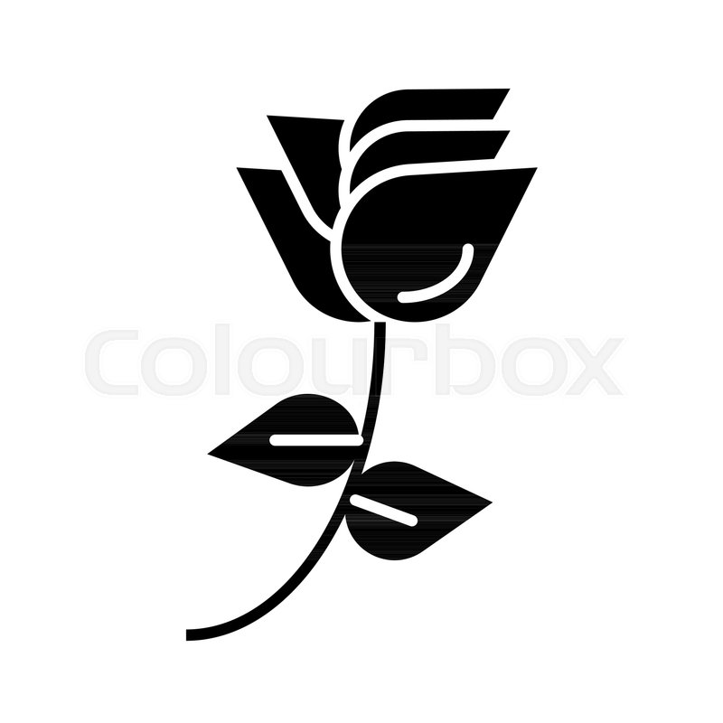 Rose icon isolated on white ... | Stock vector | Colourbox
