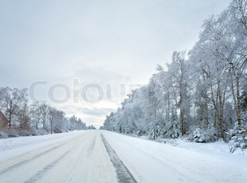 Vinter kedelig landskab med is -dækkede ... | Stock foto | Colourbox