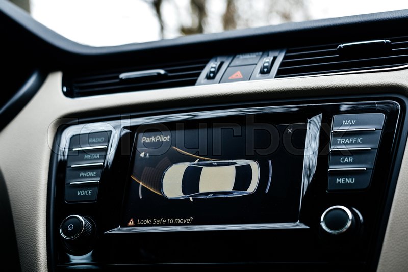 Car dashboard display showing next ... | Stock image | Colourbox