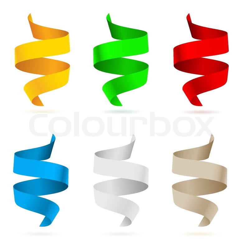 Beautiful colored ribbonsIllustration ... | Stock vector | Colourbox