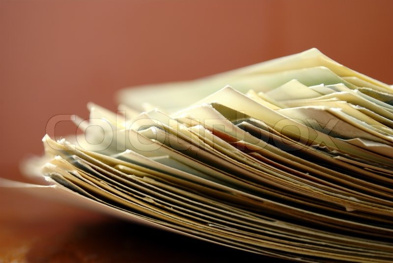 Stack of old paper | Stock image | Colourbox