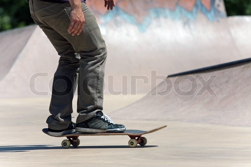 Action shot of a skateboarder skating ... | Stock image | Colourbox