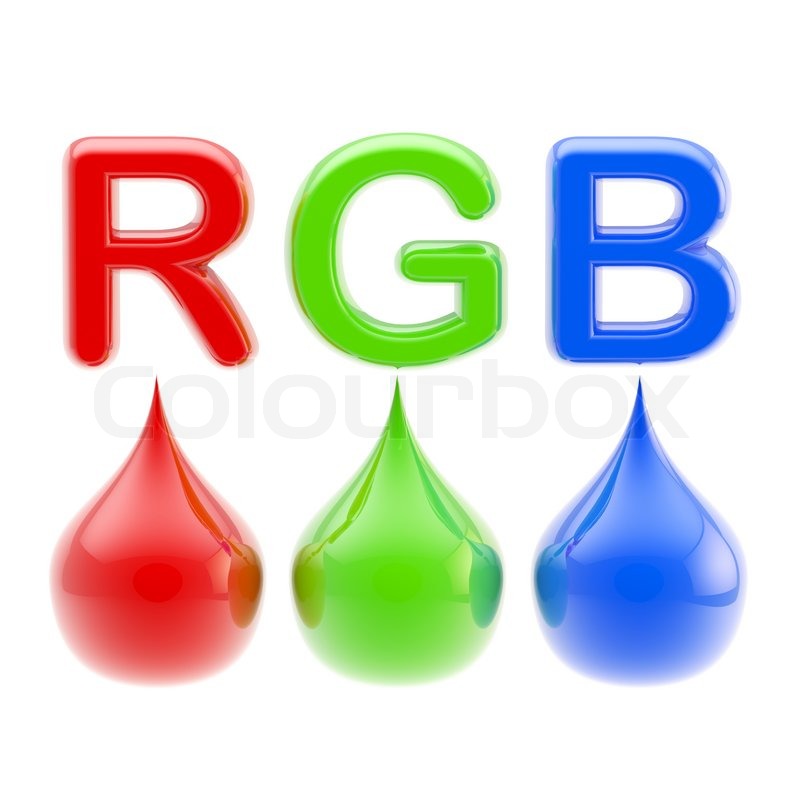 RGB color scheme: three glossy red, ... | Stock image | Colourbox