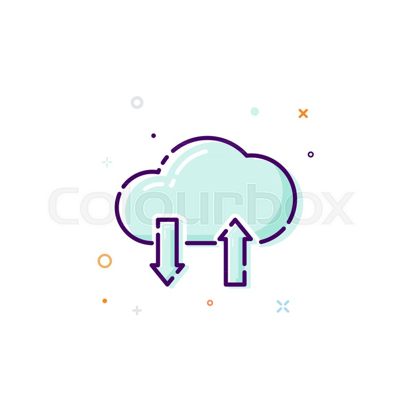 Concept cloud icon. Thin line flat ... | Stock vector | Colourbox
