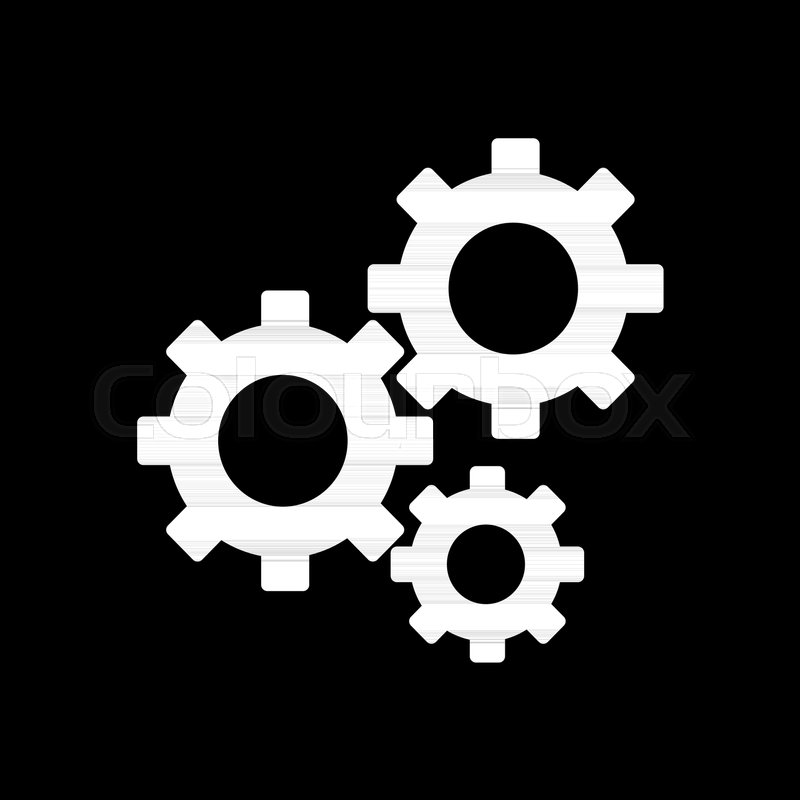 Gears on a black background. Vector ... | Stock vector | Colourbox