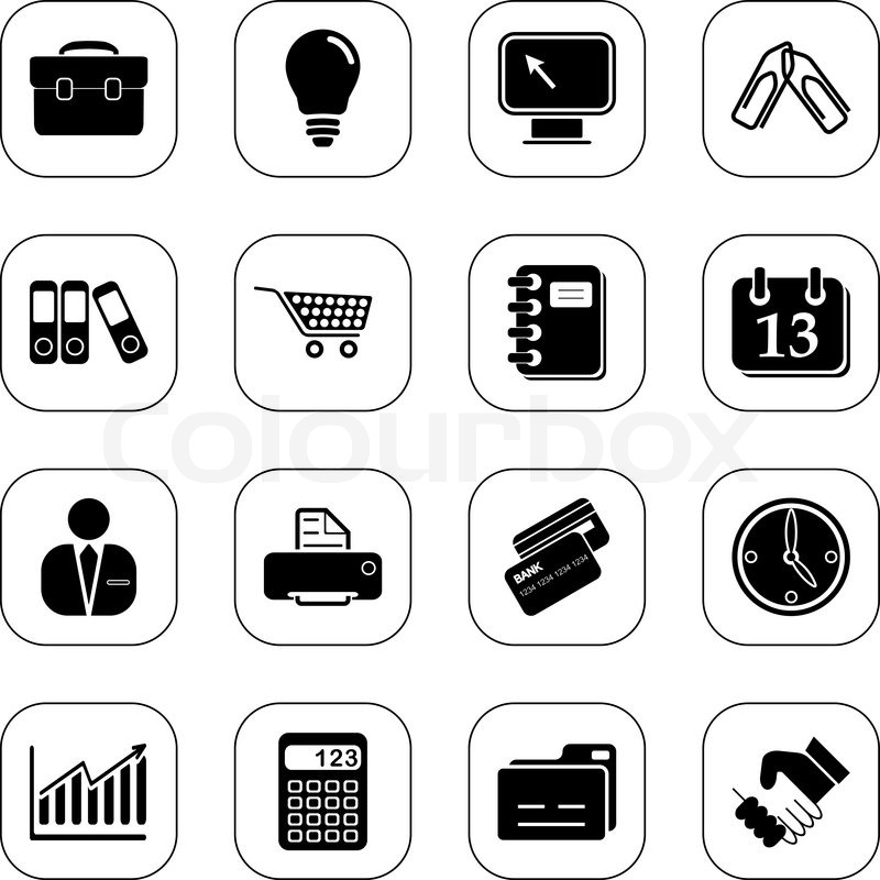 Single Black And White Business Icons