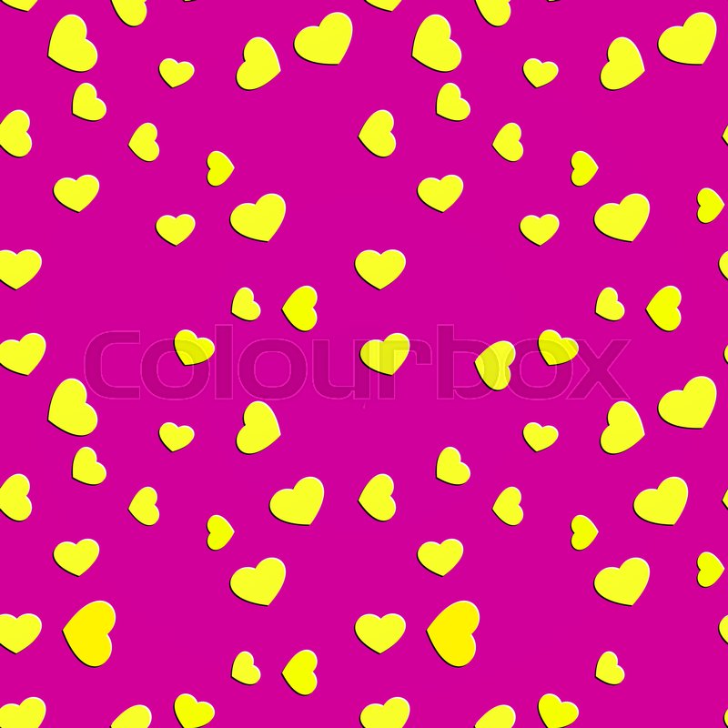 Bright seamless scattered hearts ... | Stock image | Colourbox
