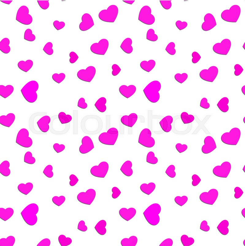 Seamless scattered hearts pattern. ... | Stock image | Colourbox