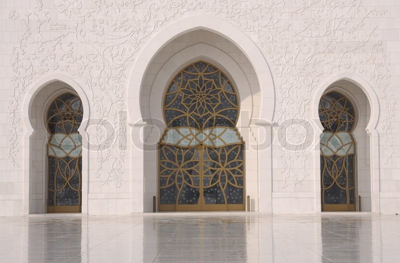 Doors of the Sheikh Zayed Mosque in Abu ... | Stock image | Colourbox
