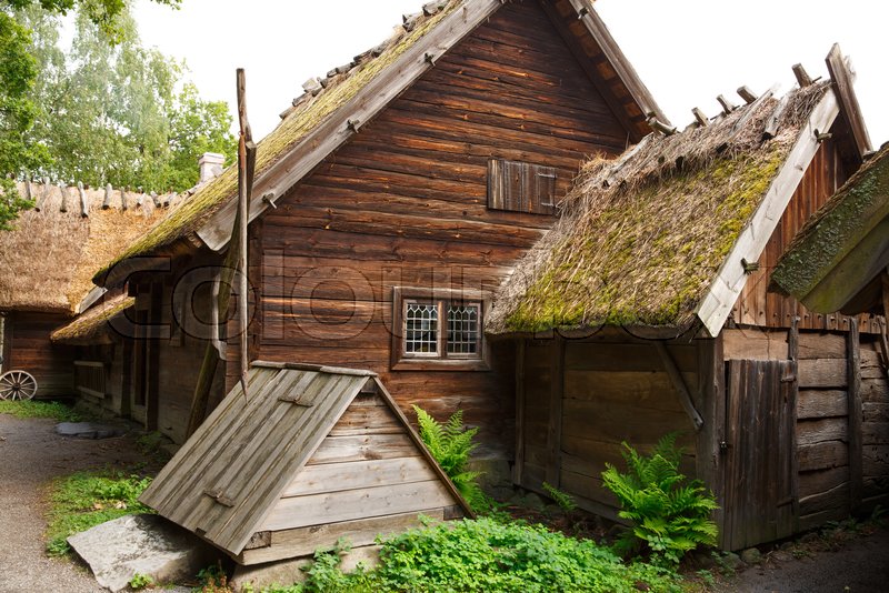 Traditional old farmhouse at Skansen ... | Stock image | Colourbox