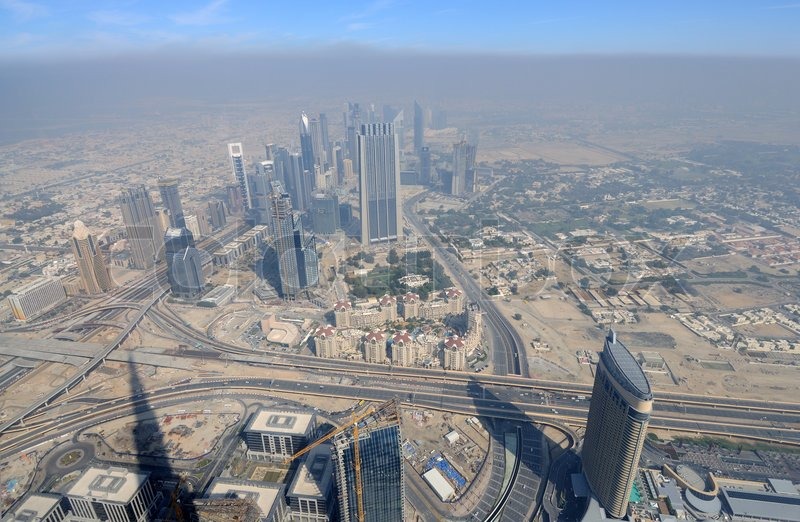 Aerial view of Sheikh Zayed Road in ... | Stock image | Colourbox