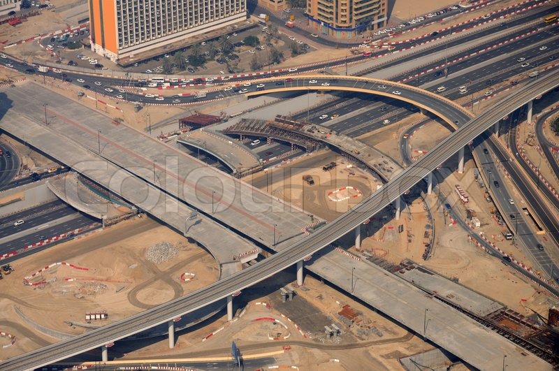 Aerial view of Sheikh Zayed Road ... | Stock image | Colourbox