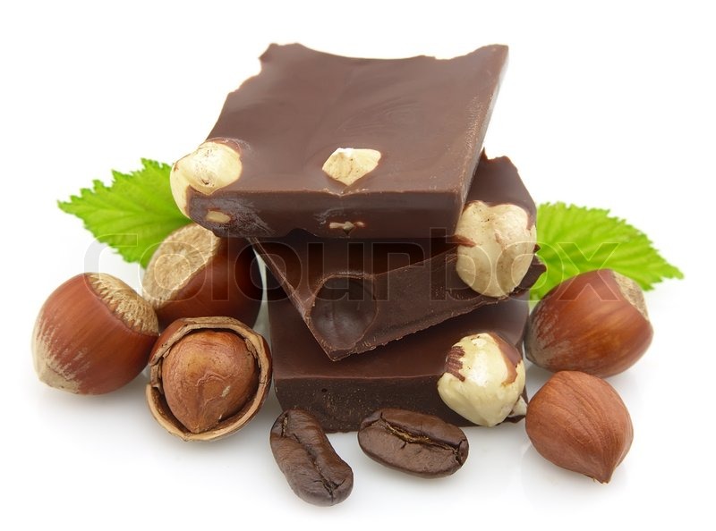 Chocolate with nuts closeup | Stock Photo | Colourbox