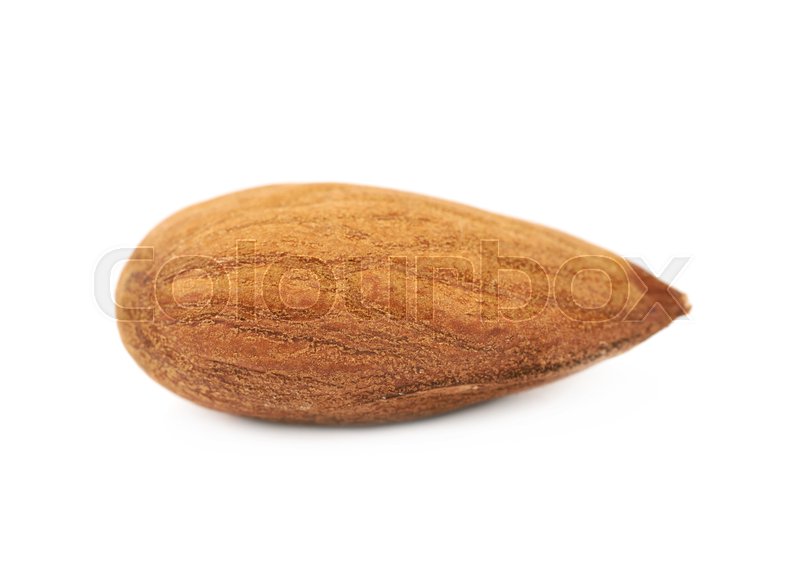 Single almond isolated over the white ... | Stock image | Colourbox