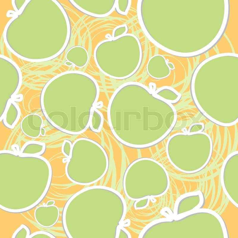 Abstract Green Apple Seamless Vector Stock Vector Colourbox
