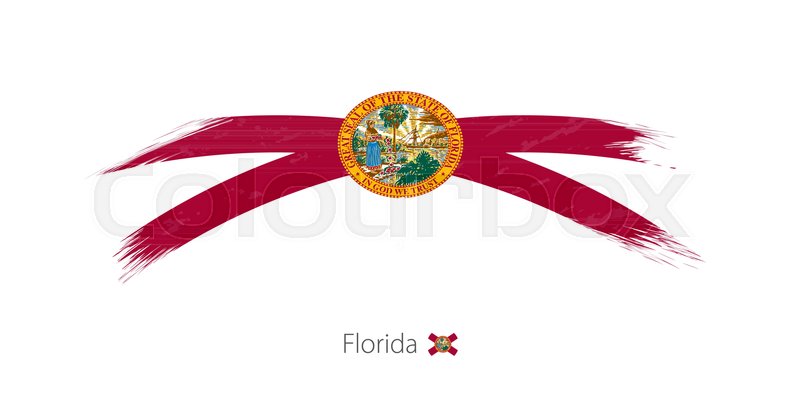 Flag of Florida state in rounded ... | Stock vector | Colourbox
