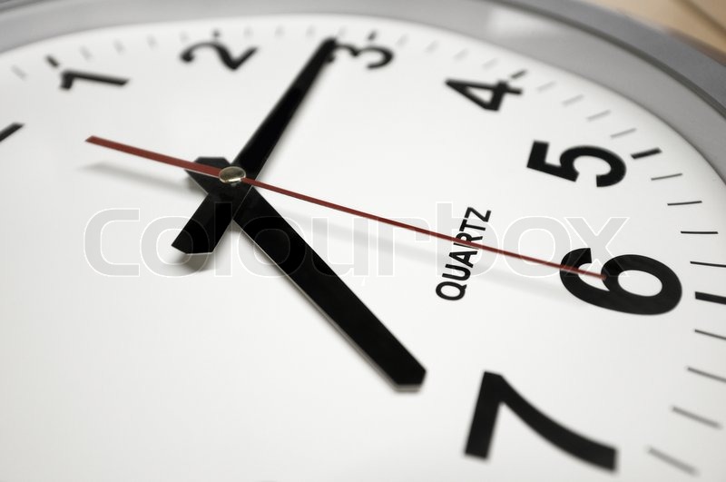 Wall clock Arrows indicates 7:15 - Time ... | Stock image | Colourbox