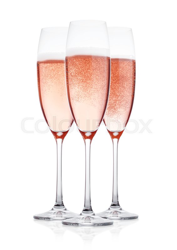 Elegant Rose pink champagne glasses ... | Stock image | Colourbox