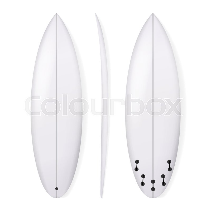 Realistic Surfboard Vector. White ... | Stock vector | Colourbox