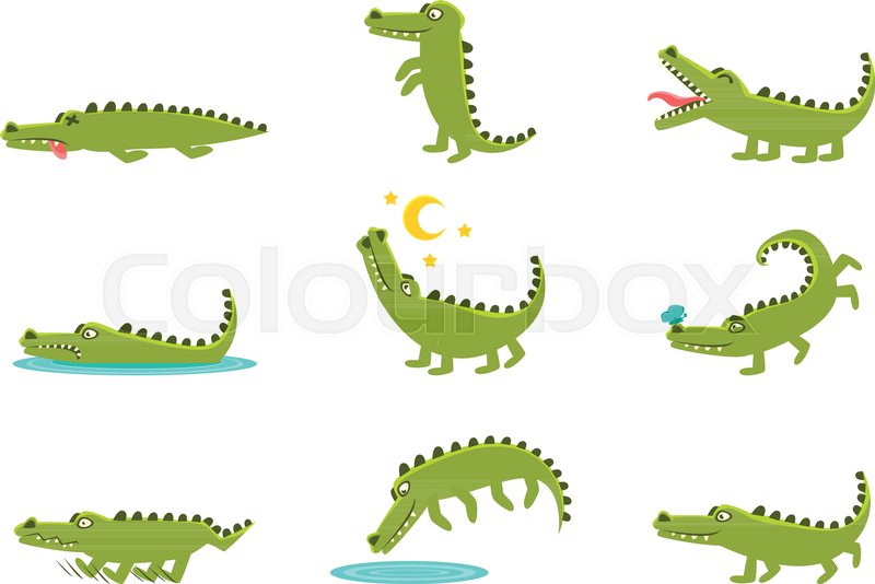 Smiling Friendly Crocodile Cartoon ... | Stock vector | Colourbox