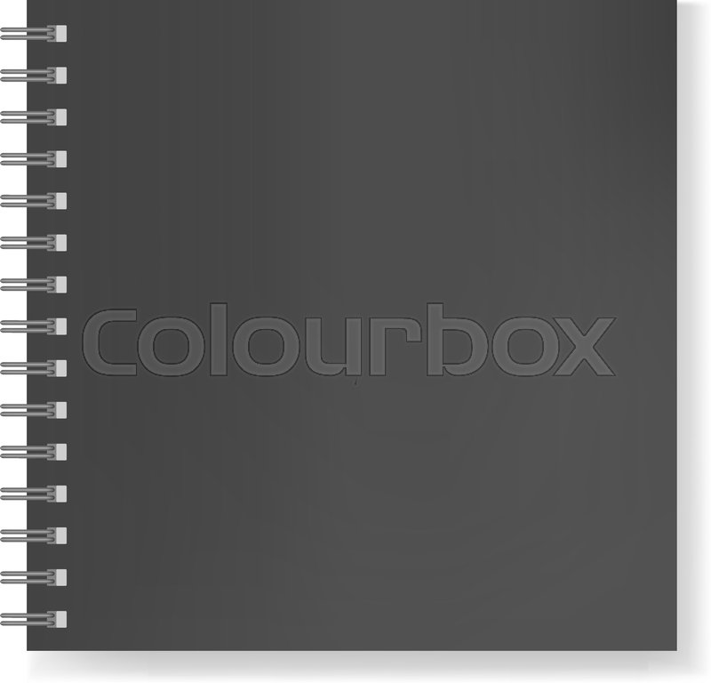 Realistic black square notebook on ... | Stock vector | Colourbox
