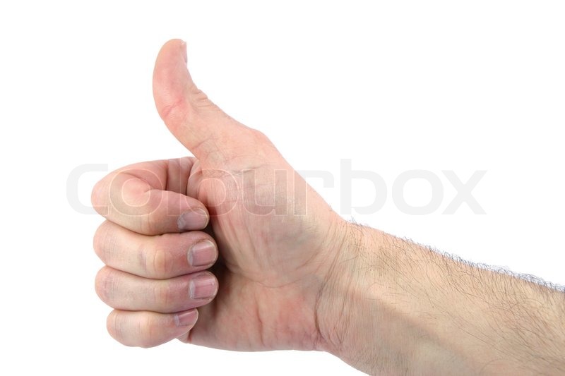 Thumbs up man's hand isolated on white ... | Stock Photo | Colourbox