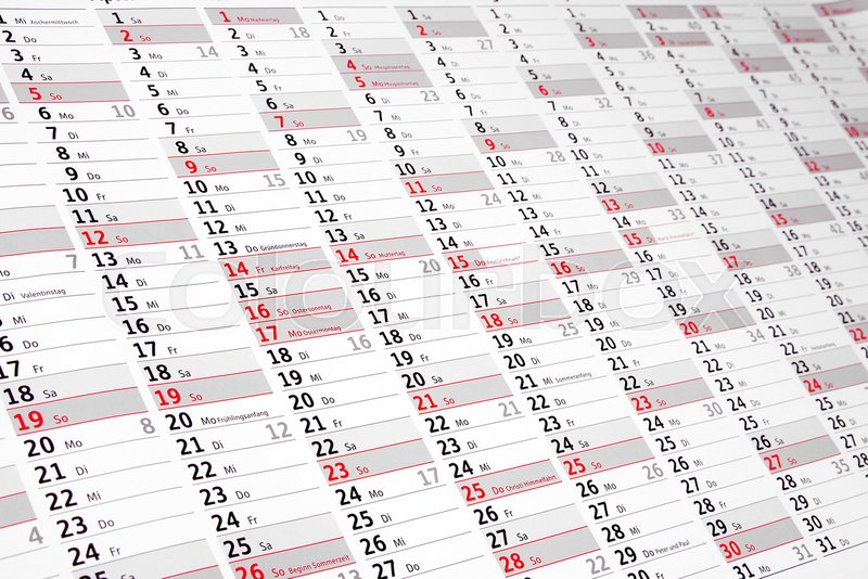 Wandkalender | Stock Bild | Colourbox